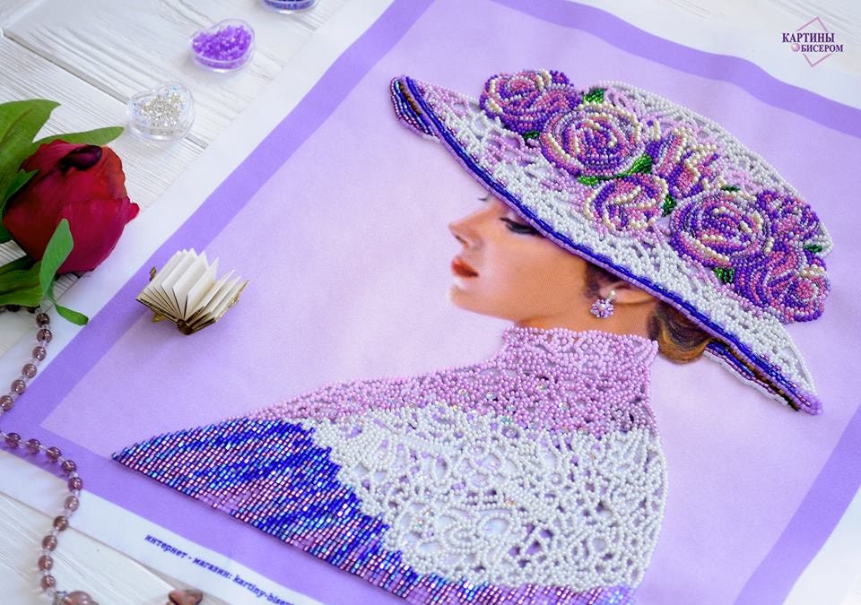 Bead embroidery kit Lace Lady flower embroidery kit rose | Etsy