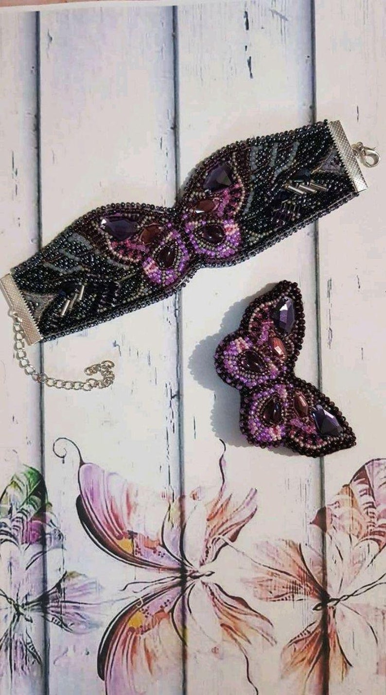 Beaded Bracelet Kit Purple Wave Handmade Jewelry Kit Bead - Etsy