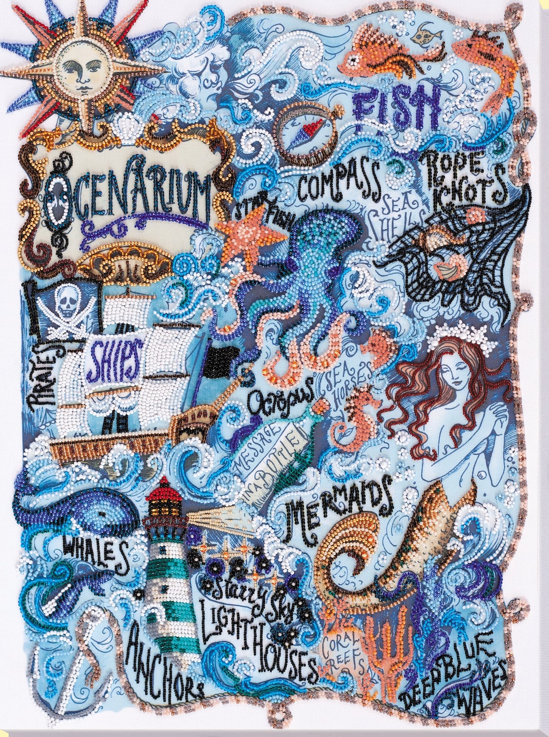 Bead Embroidery Kit Secrets of the Ocean Still Life Marine Theme ...