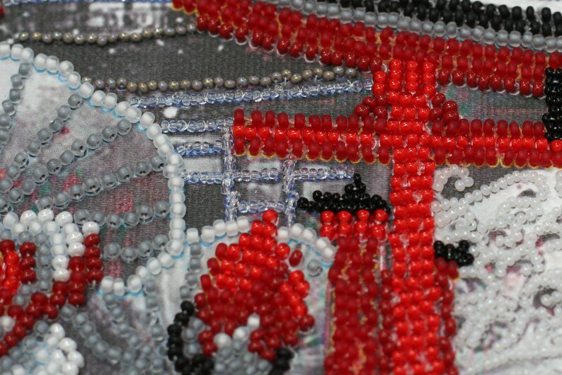 Japanese Scenery Bead Stitch Pattern Printed on Art Canvas - Etsy