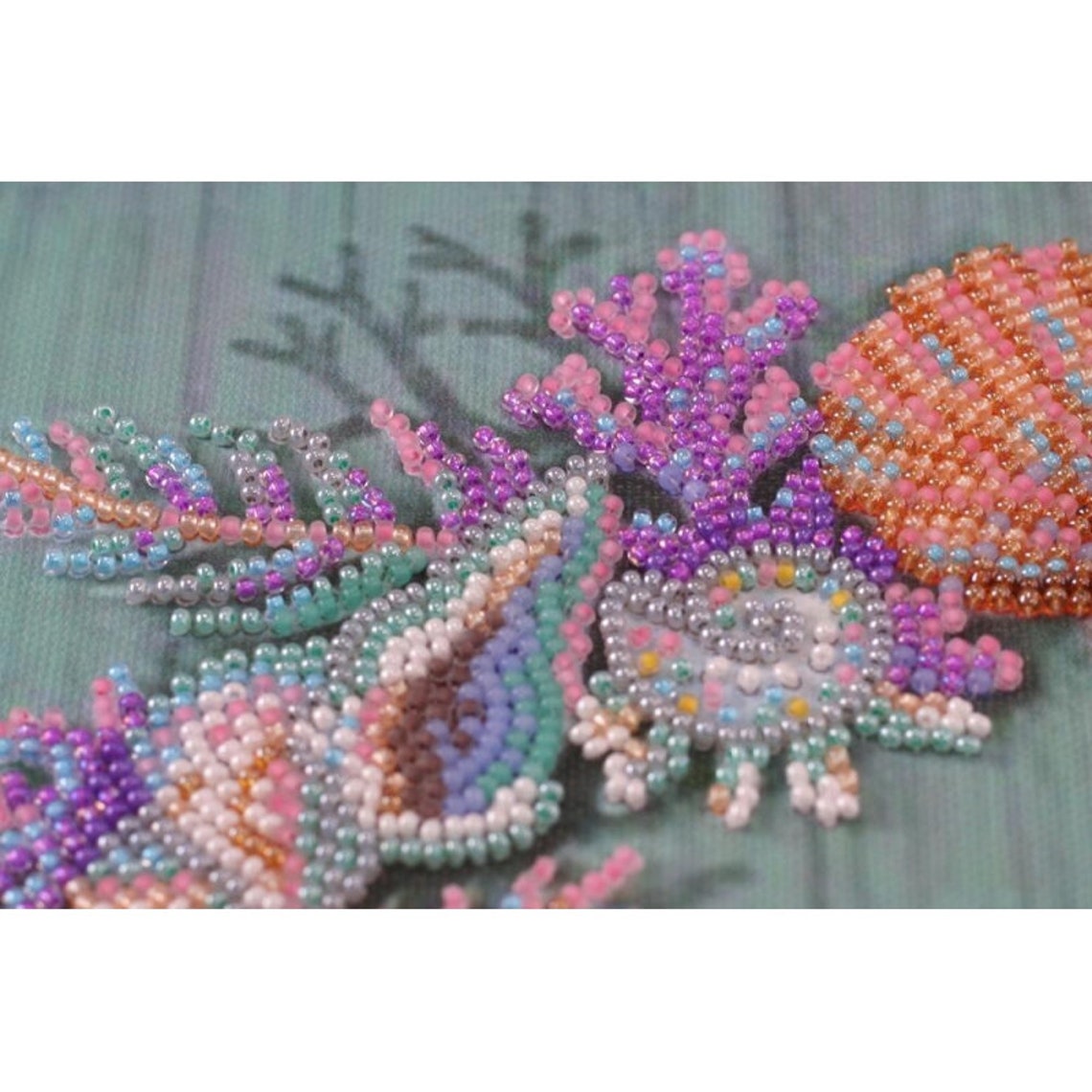 Bead Embroidery Kit Wreath of Shells Sea Shell Needlework - Etsy