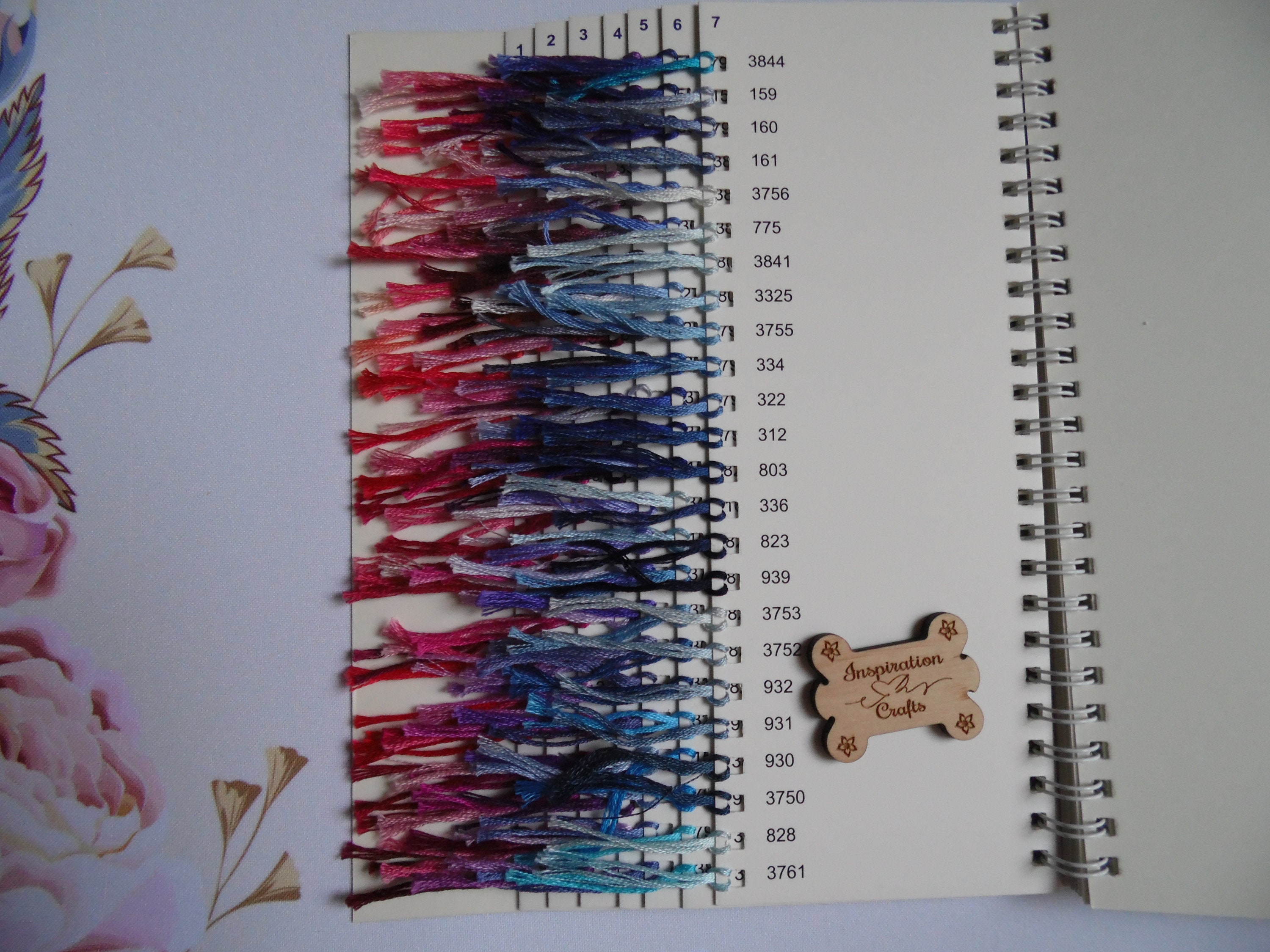 DMC Color Chart with Real Floss for Cross Stitch DMC samples | Etsy