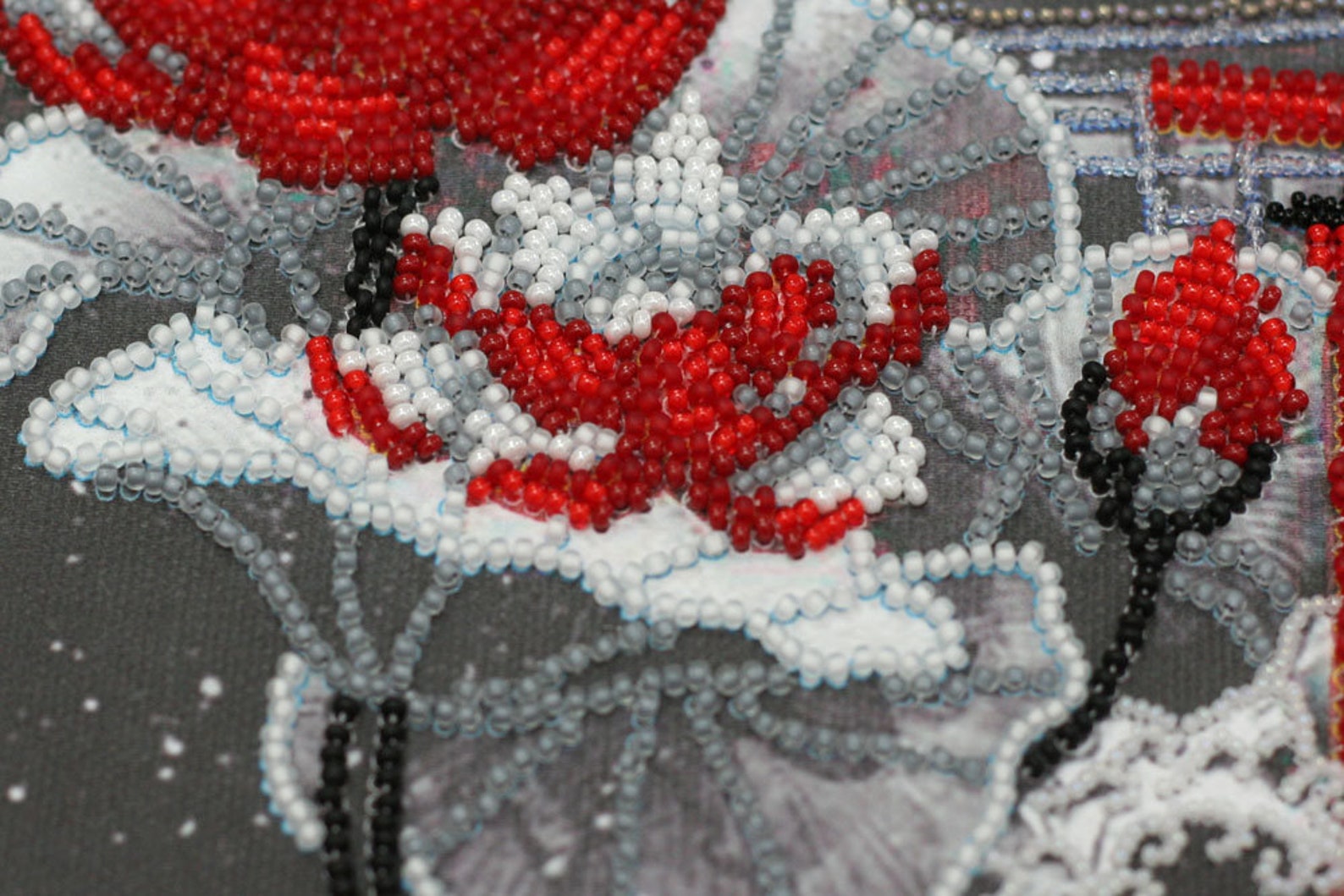 Japanese Scenery Bead Stitch Pattern Printed on Art Canvas - Etsy