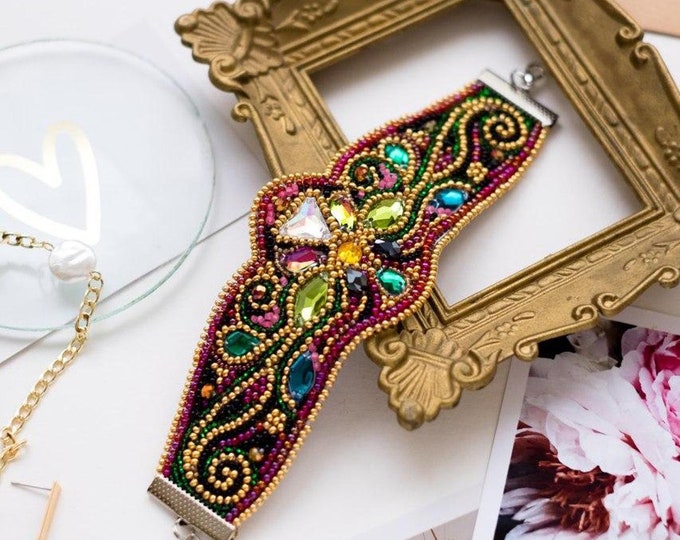 Handmade Beaded Bracelet Kit Cordial Affairs Bead Embroidery Jewelry ...