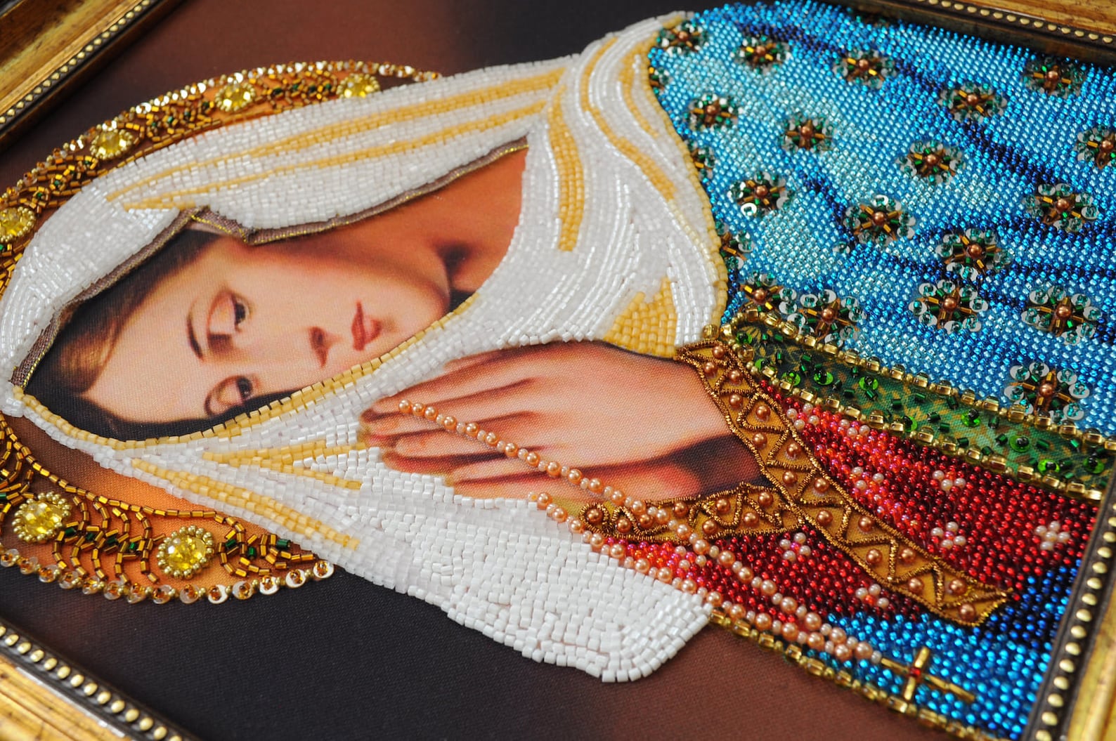 Bead Embroidery Kit Icon Virgin Mary Embroidery Christian | Etsy