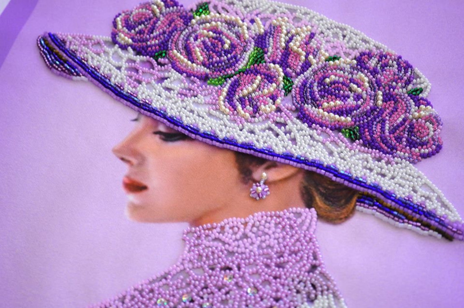 Bead embroidery kit Lace Lady flower embroidery kit rose | Etsy