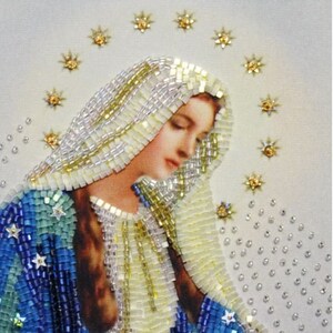 Bead Embroidery Kit Holy Virgin Mary Embroidery Christian Embroidery ...
