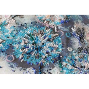 Blue Dandelion Beading Kit, Bead Embroidery Kit, Blow Balls Embroidery ...