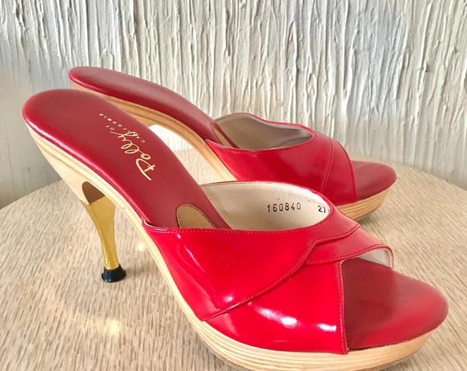 Cherry Red Polly of California Heels - Etsy