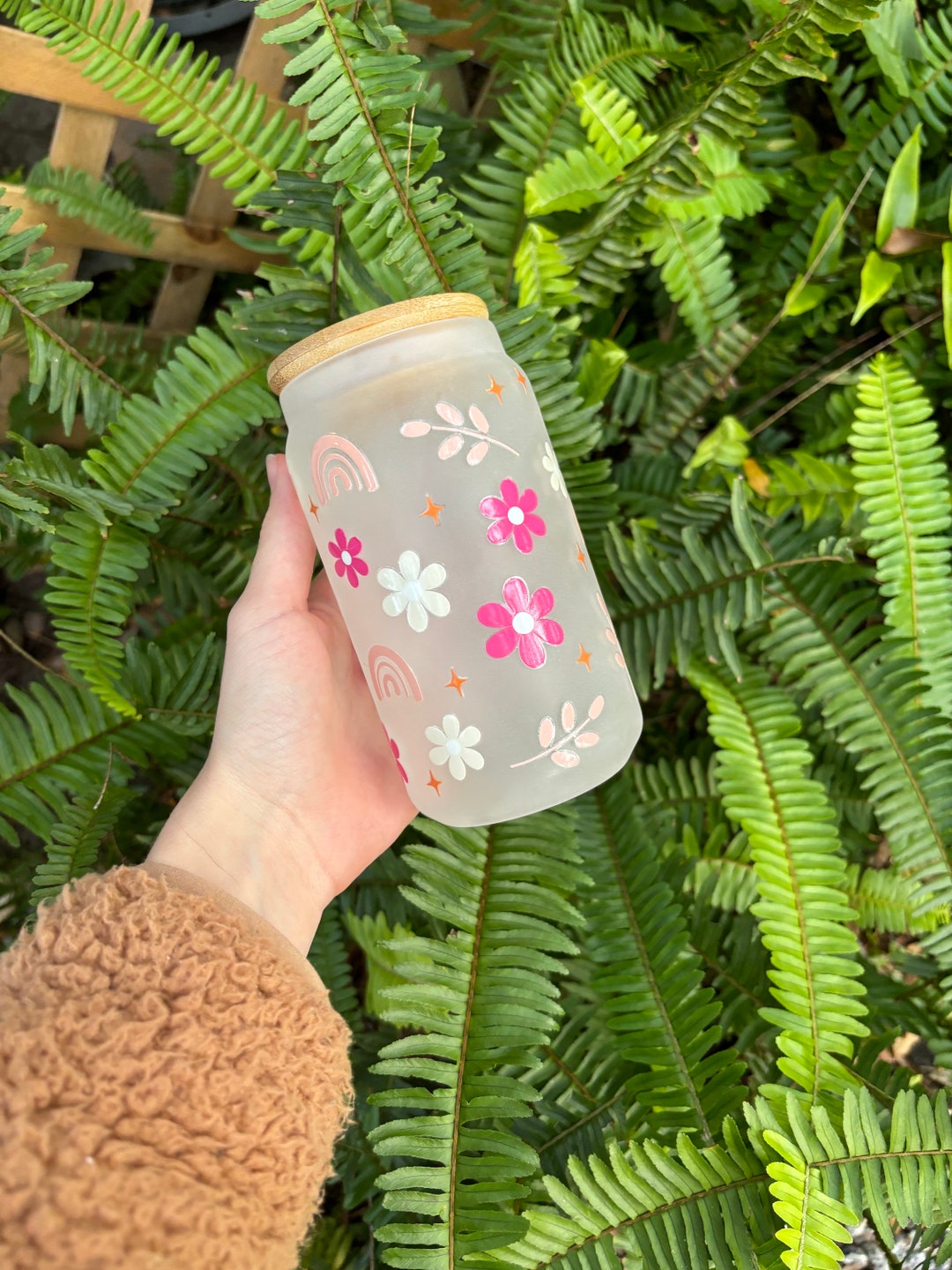 12 Oz Frosted Glass Cup - Etsy