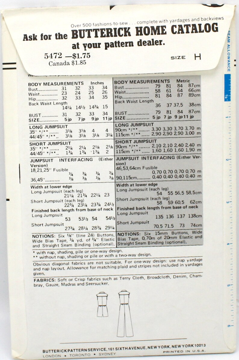 Butterick Vintage Sewing Pattern. Butterick Patterns Sewing - Etsy