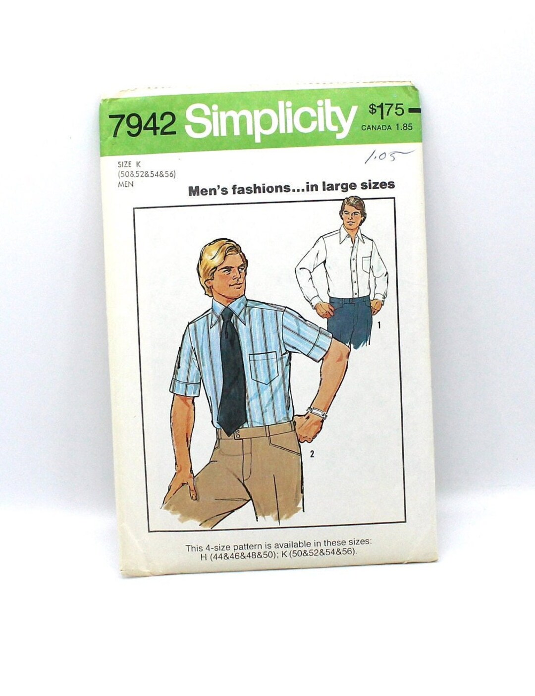 Simplicity Vintage Sewing Pattern, Simplicity Mens 7942 Patterns, Mens ...