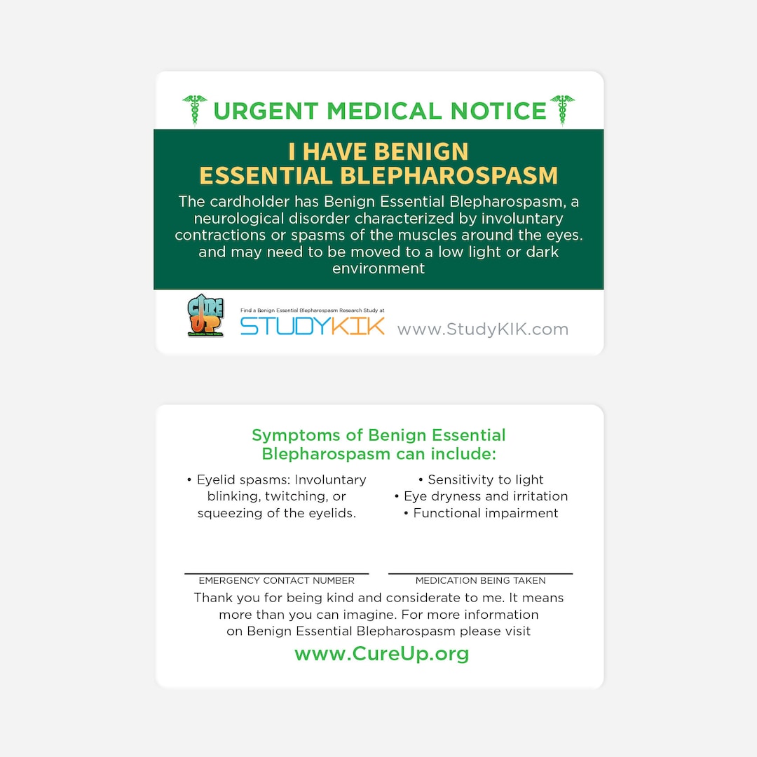 Benign Essential Blepharospasm Card, Benign Essential Blepharospasm ...