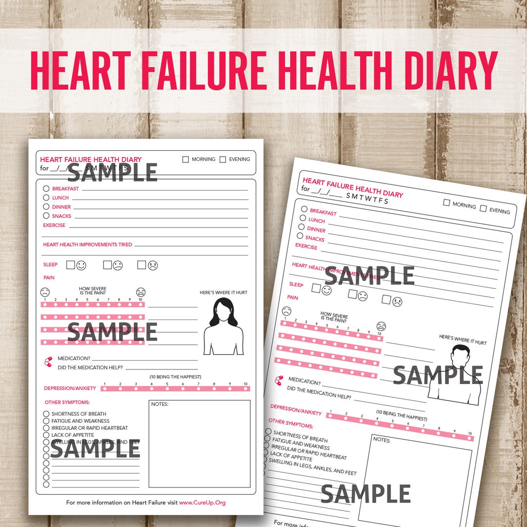 Heart Failure Health Diary - Etsy