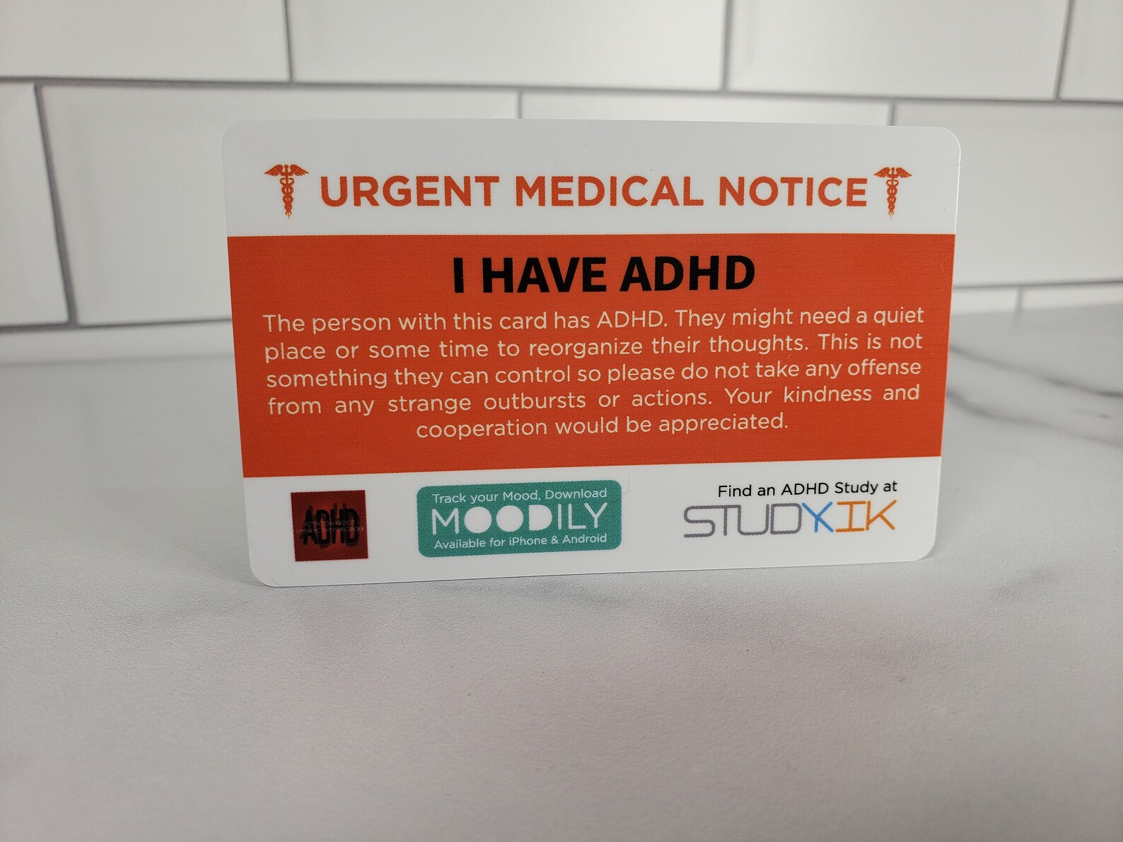 ADHD Card ADHD Emergency Card ADHD Medical Card Attention | Etsy