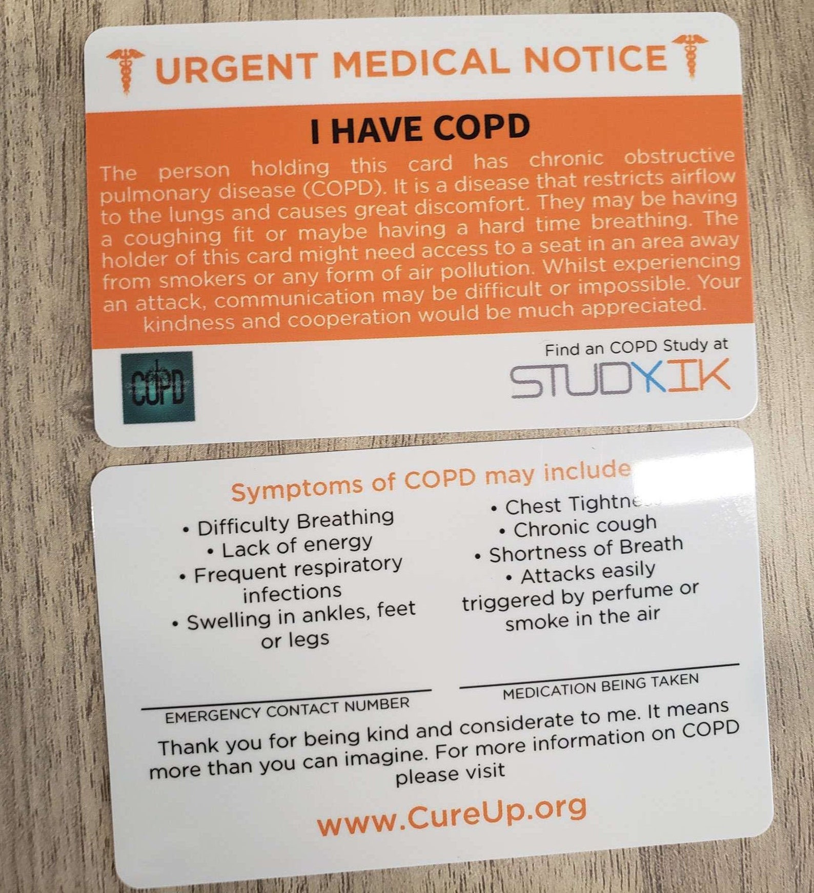 Chronic Obstructive Pulmonary Disease Card Chronic - Etsy UK