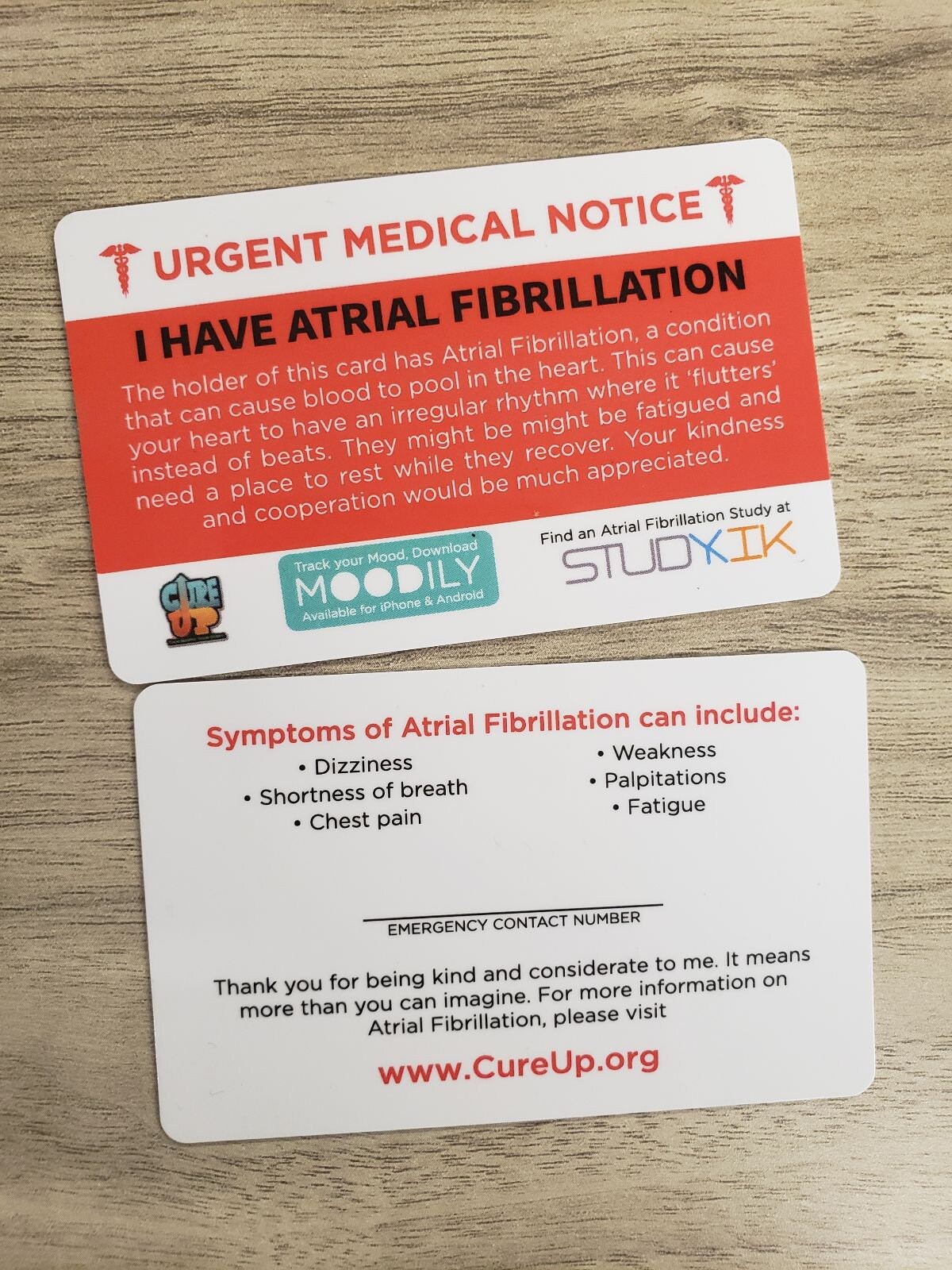 Atrial Fibrillation Card Atrial Fibrillation Emergency Card | Etsy