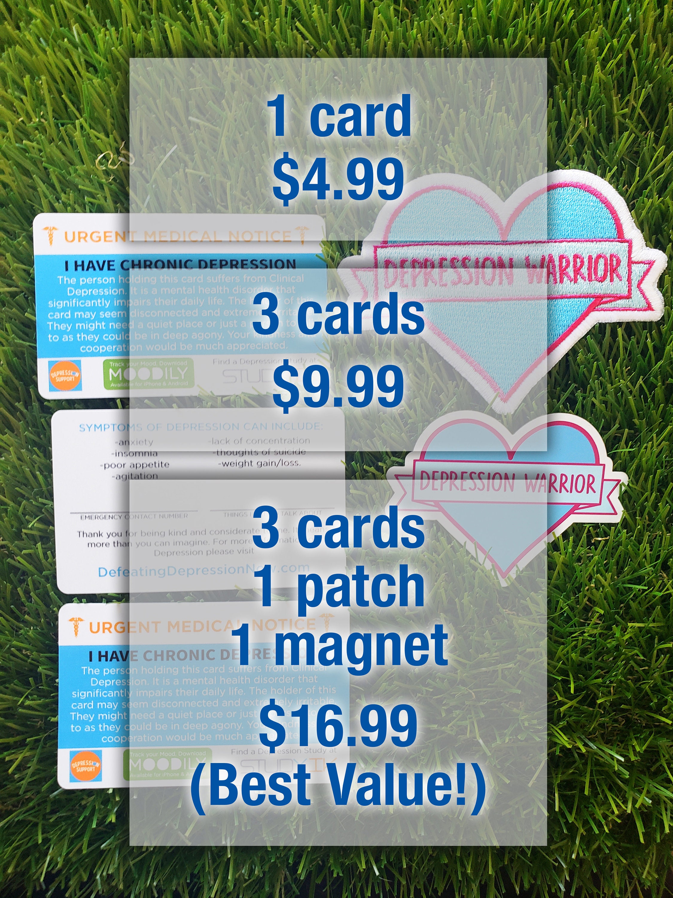 Depression Card Depression Emergency Card Depression Medical | Etsy