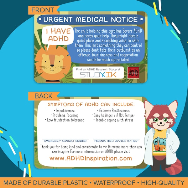 Child Adhd Cards - Etsy