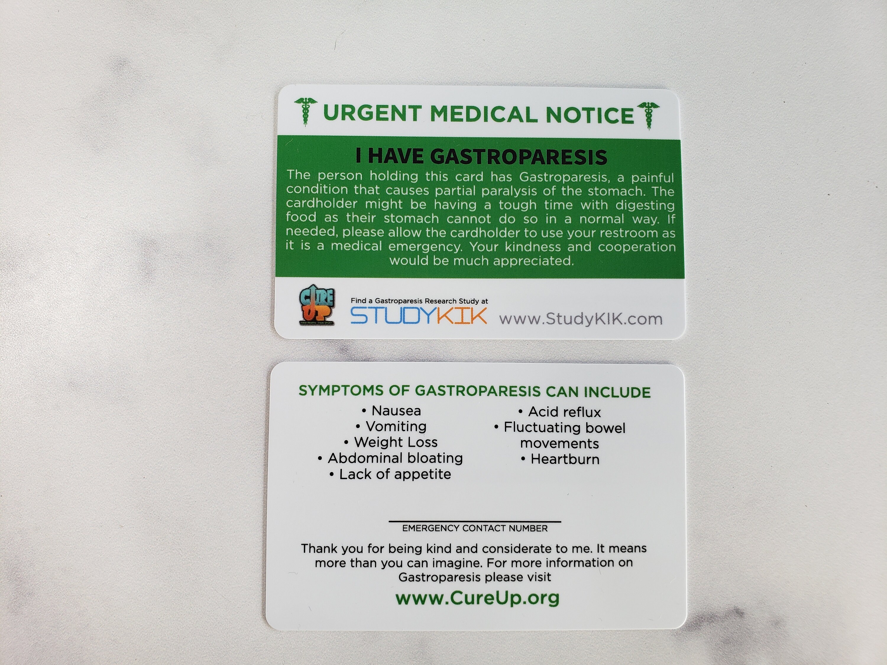 Gastroparesis Card Gastroparesis Emergency Card | Etsy