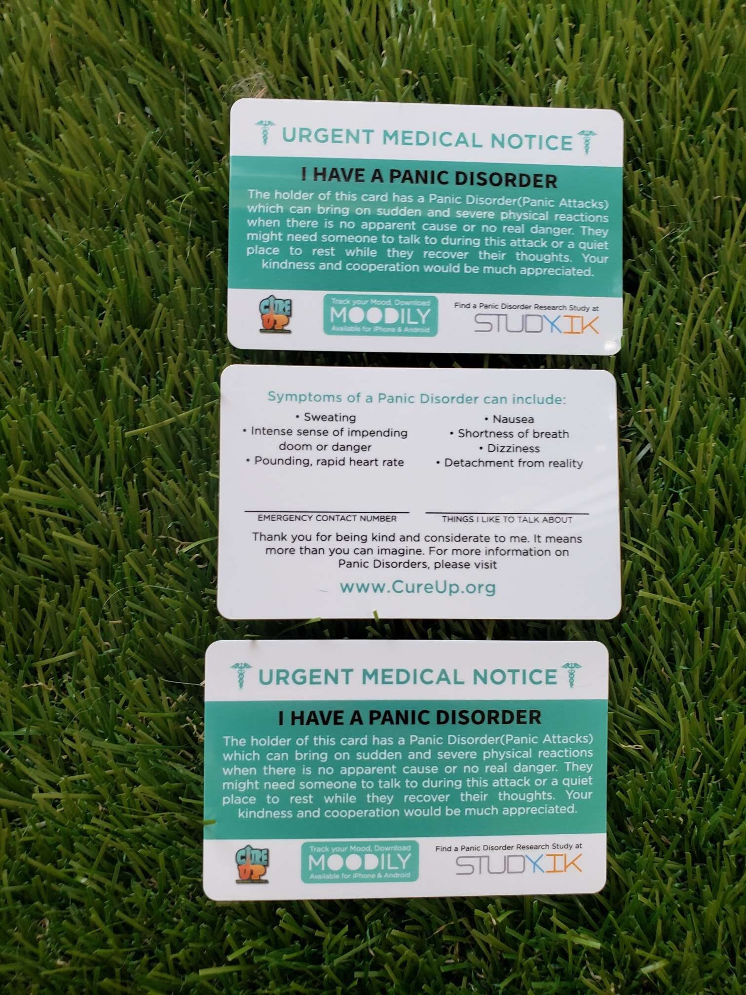 Panic Disorder Card Panic Disorder Emergency Card Panic - Etsy UK