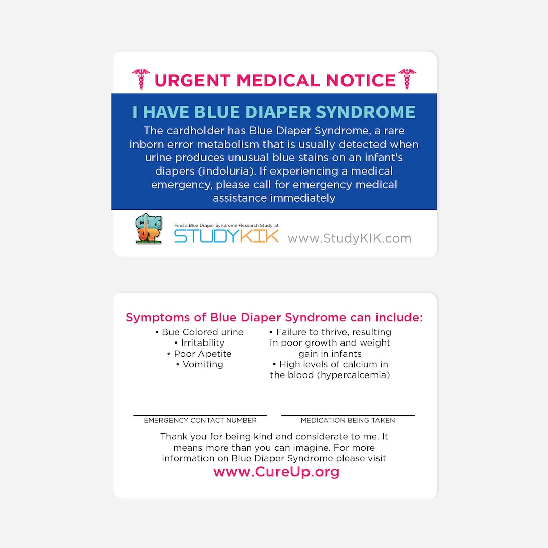 Blue Diaper Syndrome Card Blue Diaper Syndrome Emergency - Etsy