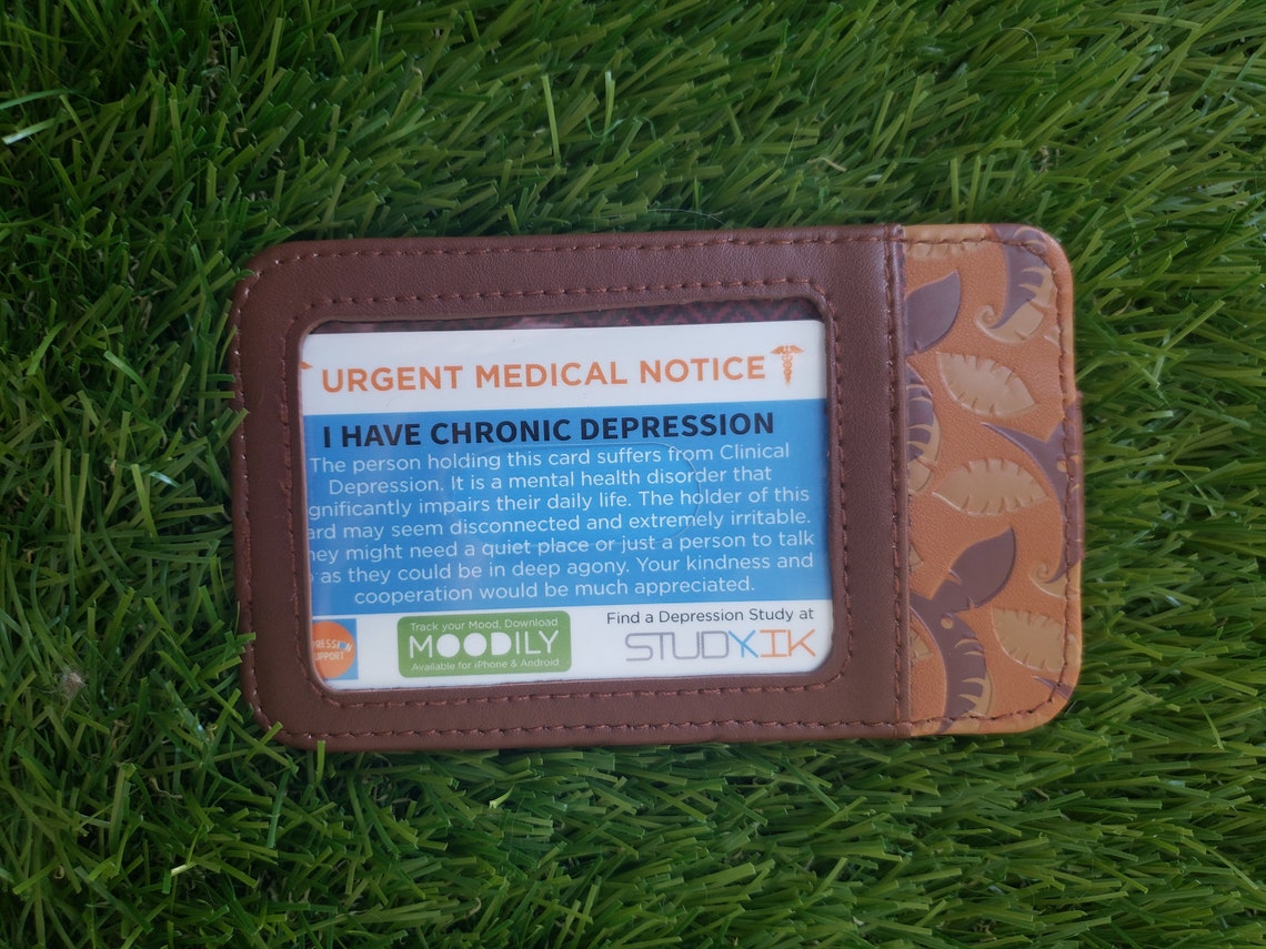 Depression Card Depression Emergency Card Depression Medical | Etsy