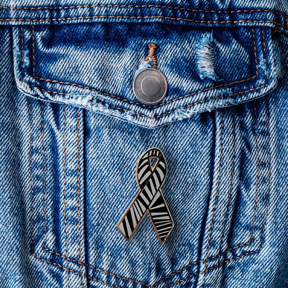 Rare Disease Day Awareness Ribbon Pin Zebra Ribbon Pin - Etsy
