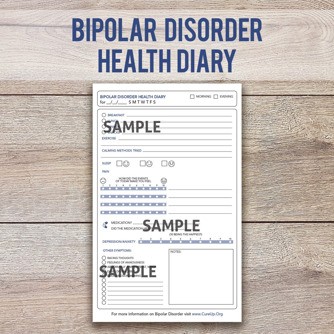 Bipolar Disorder Health Diary - Etsy