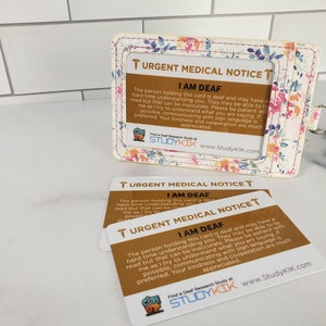 Deaf Card, Multiple Sclerosis Emergency Card, Deaf Medical Card, Deaf ...