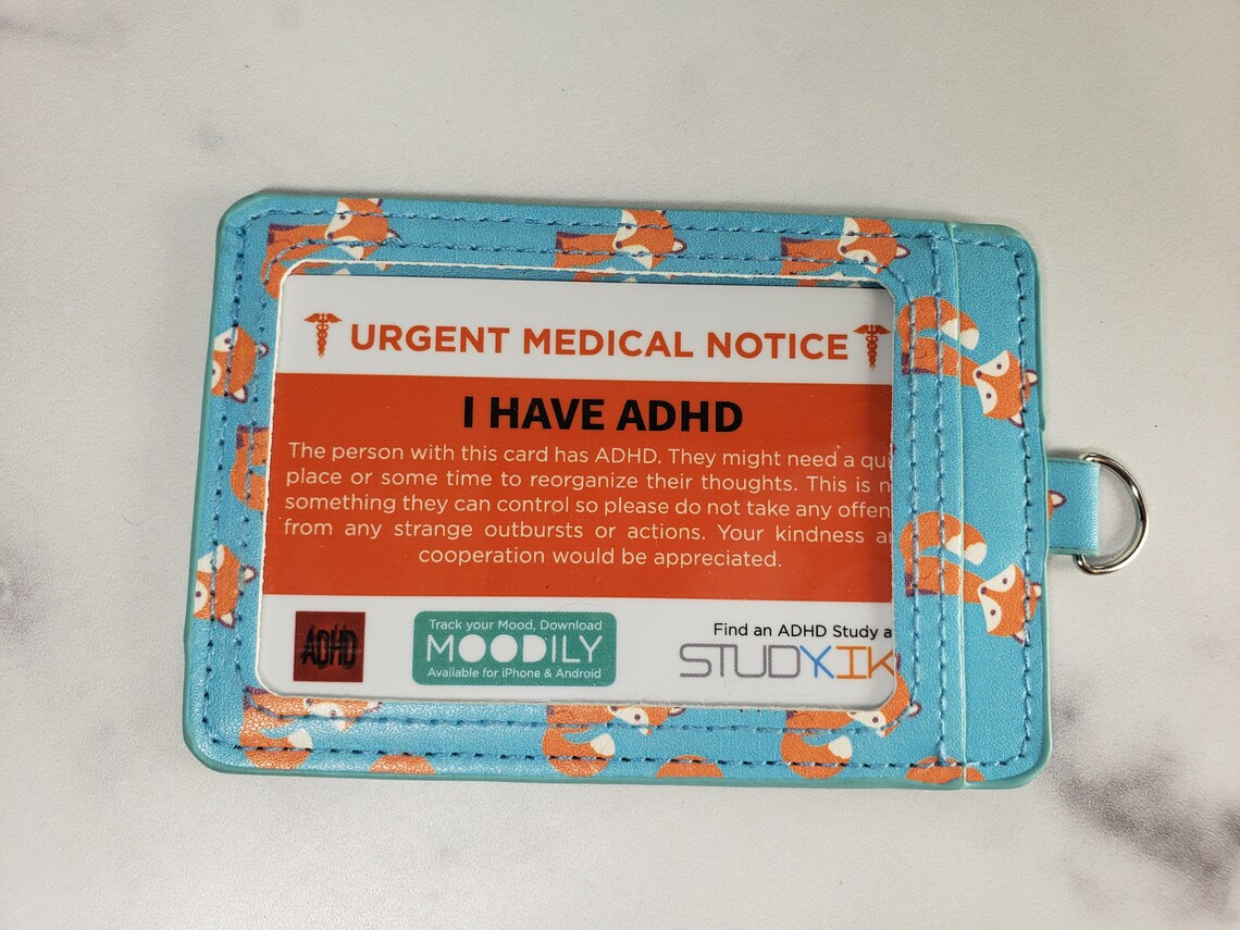 ADHD Card ADHD Emergency Card ADHD Medical Card Attention - Etsy UK
