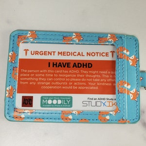 ADHD Card, ADHD Emergency Card, ADHD Medical Card, Attention Deficit ...