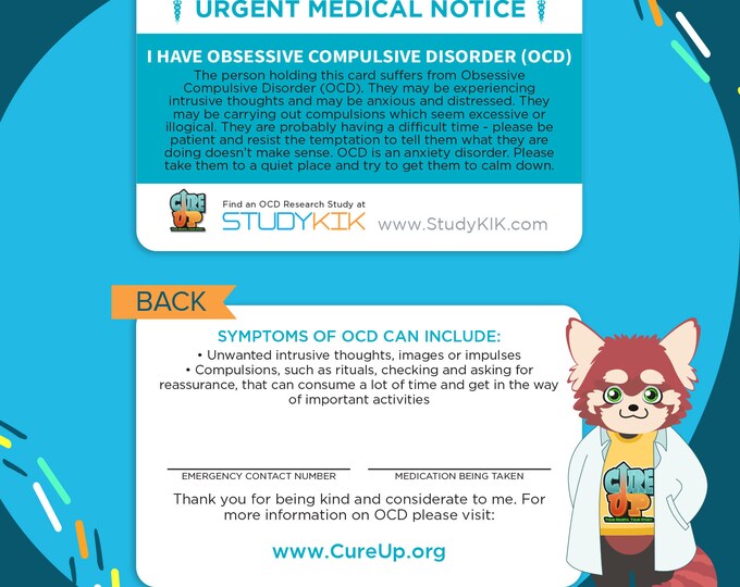 Obsessive Compulsive Disorder Card, Obsessive Compulsive Disorder ...