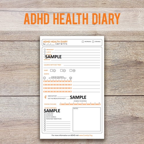 ADHD Health Diary - Etsy