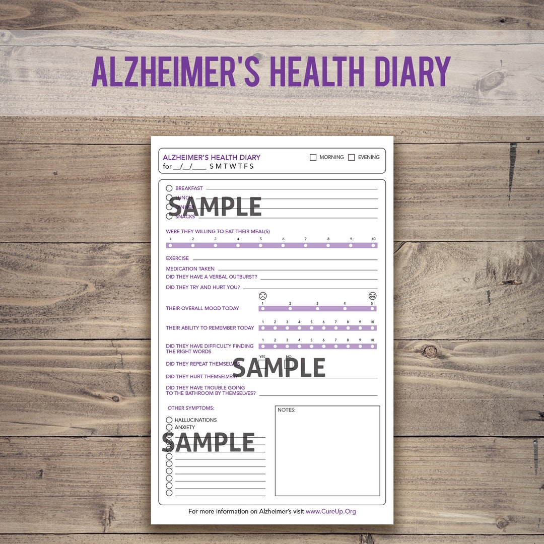 Alzheimer's Health Diary - Etsy