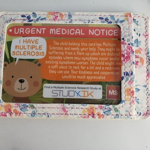 Child Multiple Sclerosis Card, Kid Multiple Sclerosis Emergency Card ...
