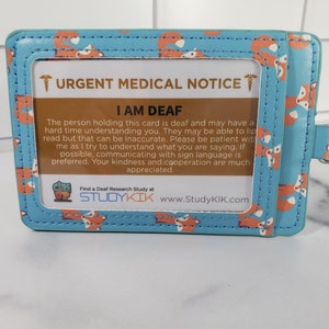 Deaf Card, Multiple Sclerosis Emergency Card, Deaf Medical Card, Deaf ...