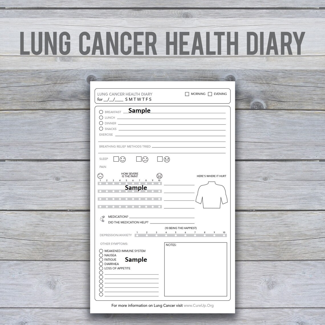 Lung Cancer Health Diary - Etsy
