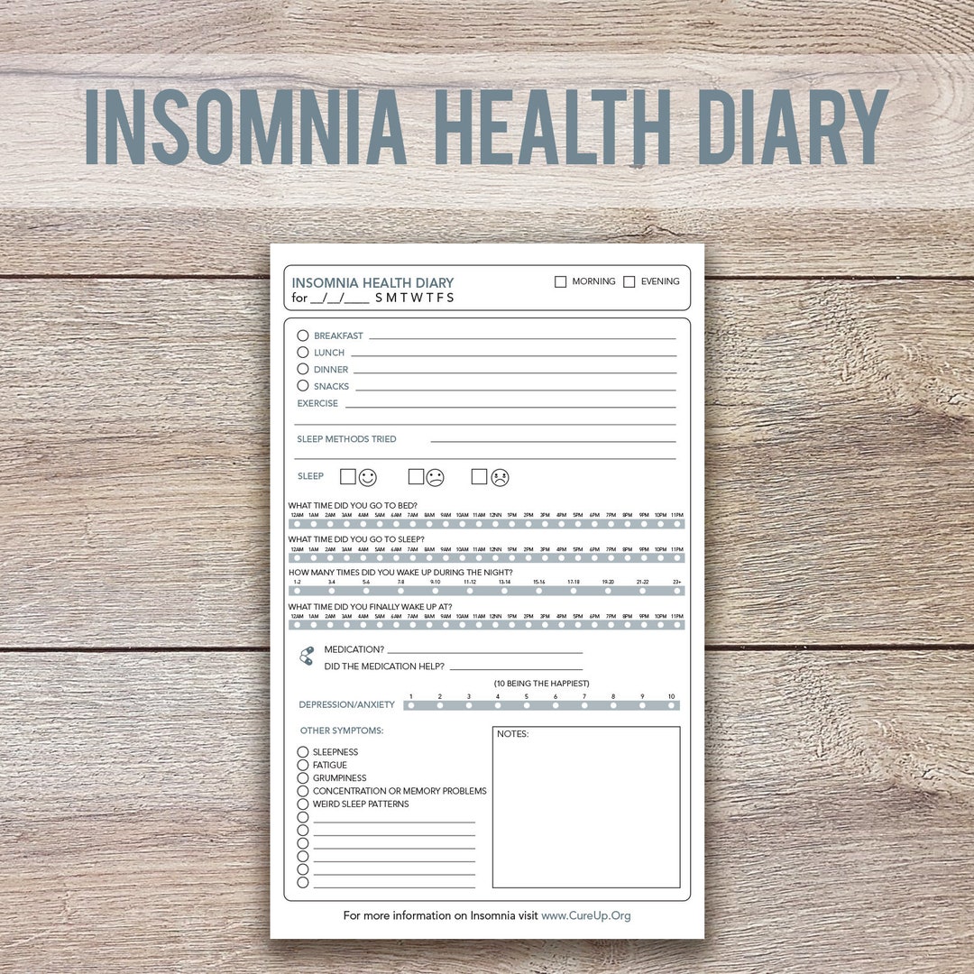 Insomnia Health Diary and Tracker - Etsy