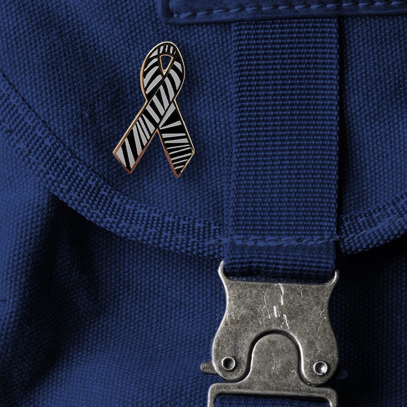 Rare Disease Day Awareness Ribbon Pin Zebra Ribbon Pin - Etsy