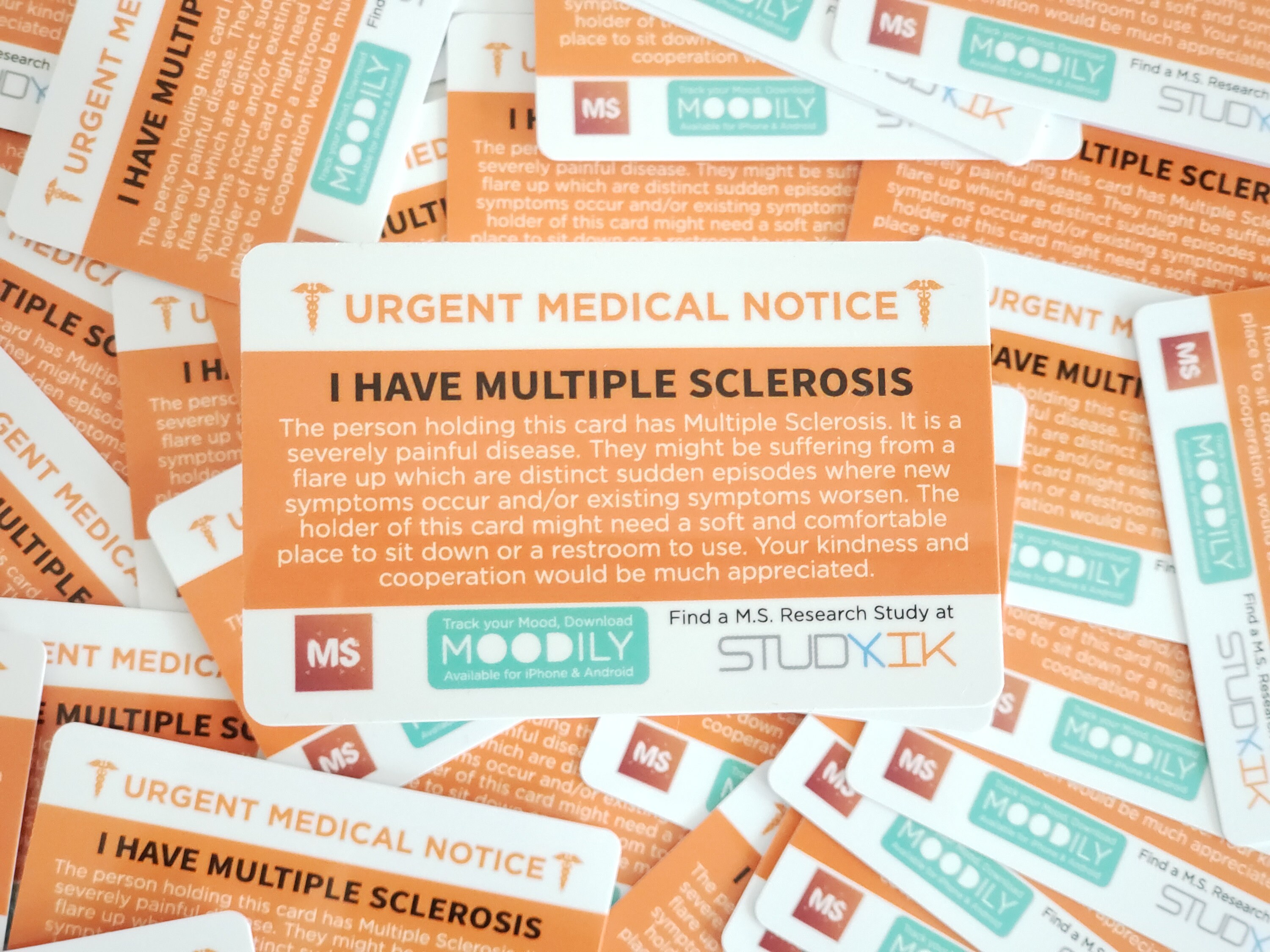 Multiple Sclerosis Card Multiple Sclerosis Emergency Card | Etsy Canada