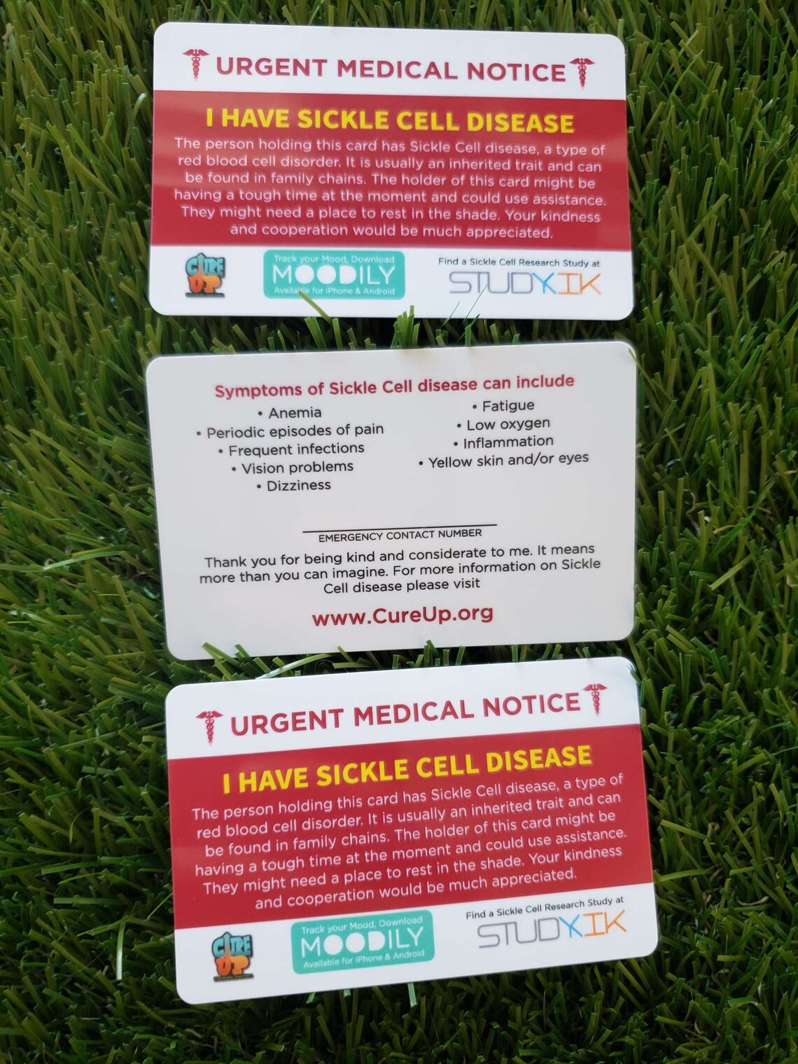 Sickle Cell Card Sickle Cell Emergency Card Sickle Cell | Etsy