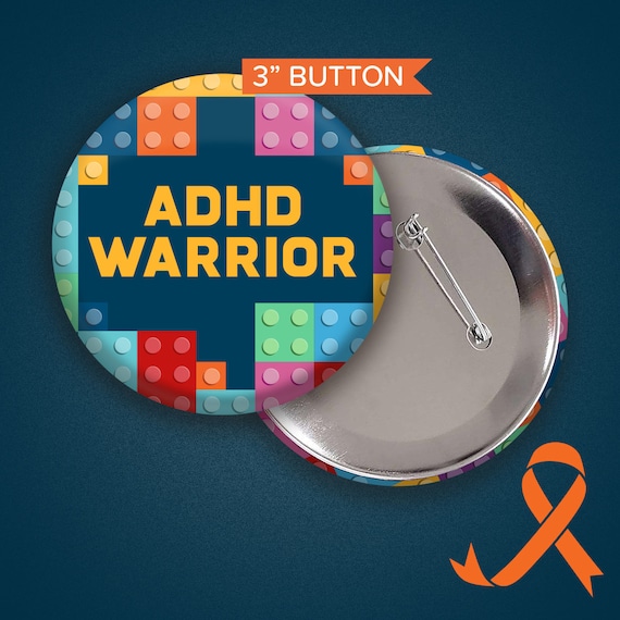 ADHD Warrior Button - Etsy