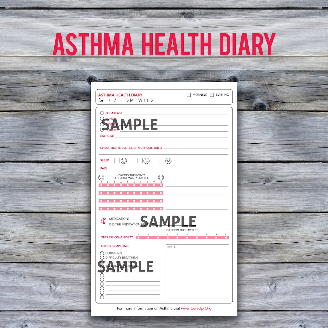 Asthma Health Diary - Etsy