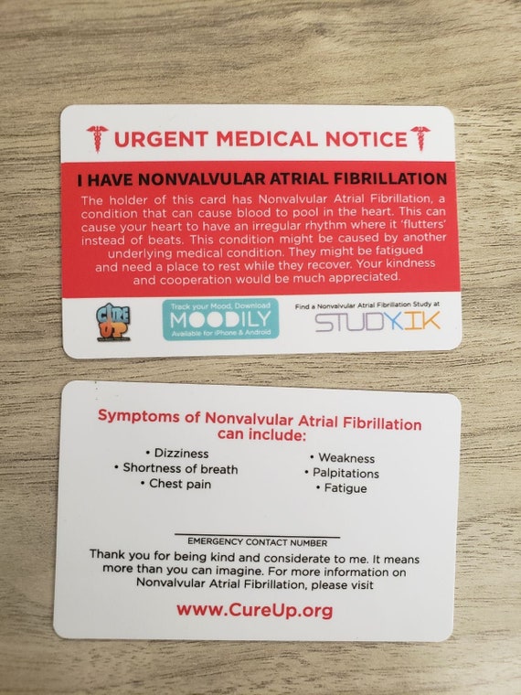 Nonvalvular Atrial Fibrillation Card Nonvalvular Atrial | Etsy