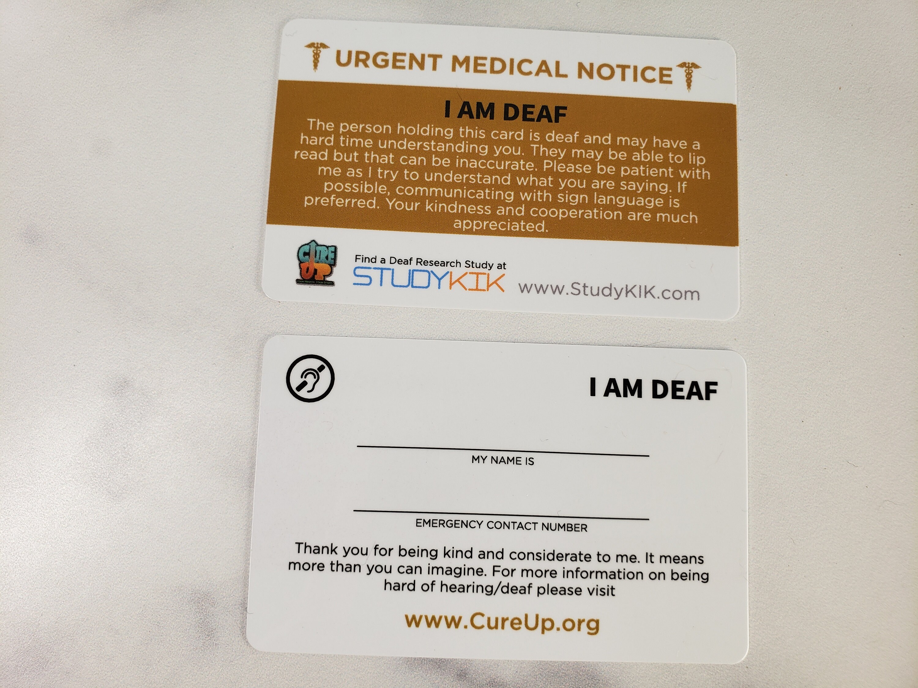 Deaf Card Multiple Sclerosis Emergency Card Deaf Medical - Etsy