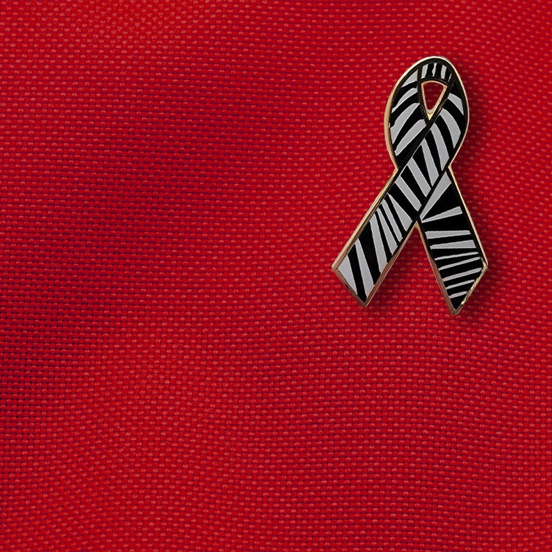 Rare Disease Day Awareness Ribbon Pin Zebra Ribbon Pin - Etsy