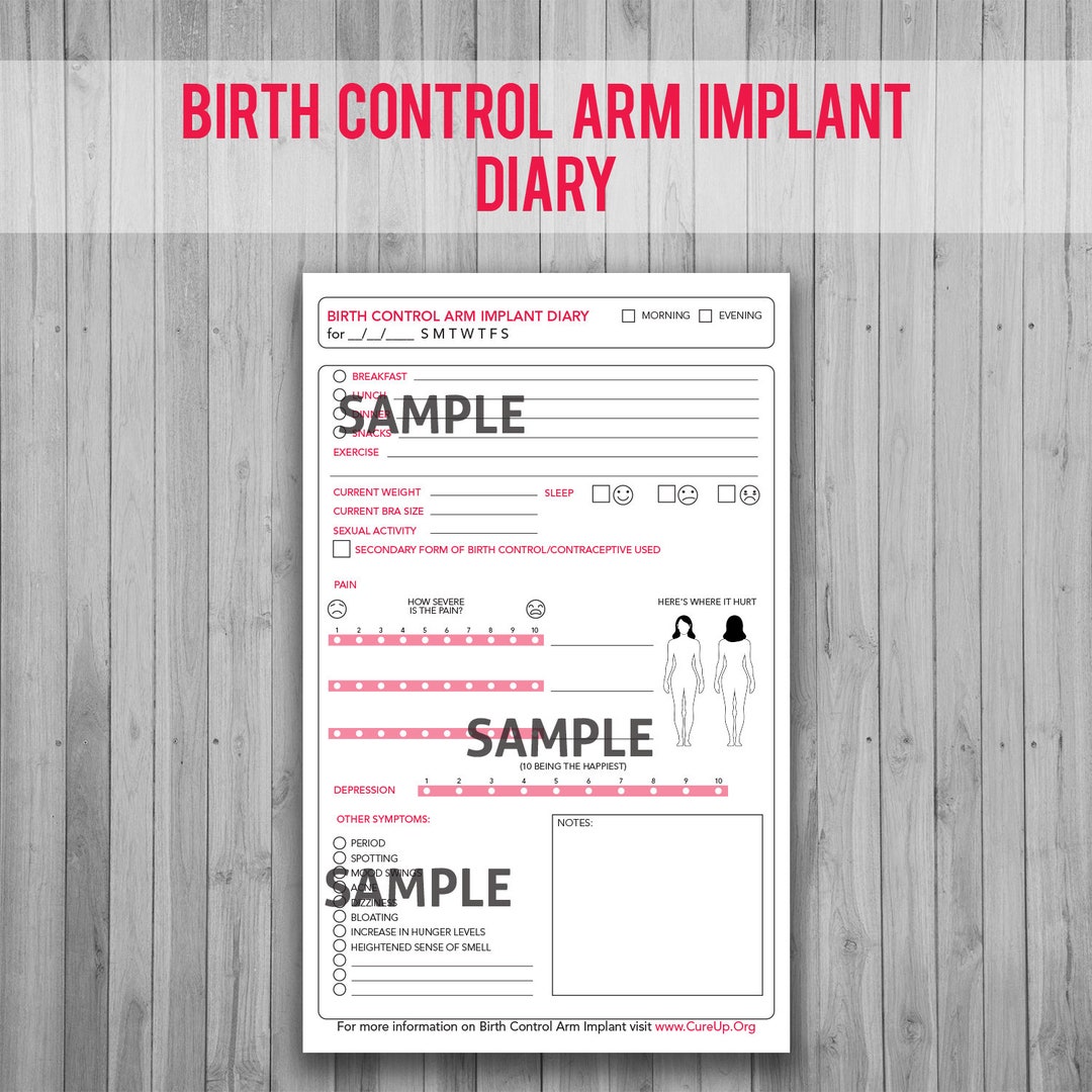 Birth Control Arm Implant Diary - Etsy