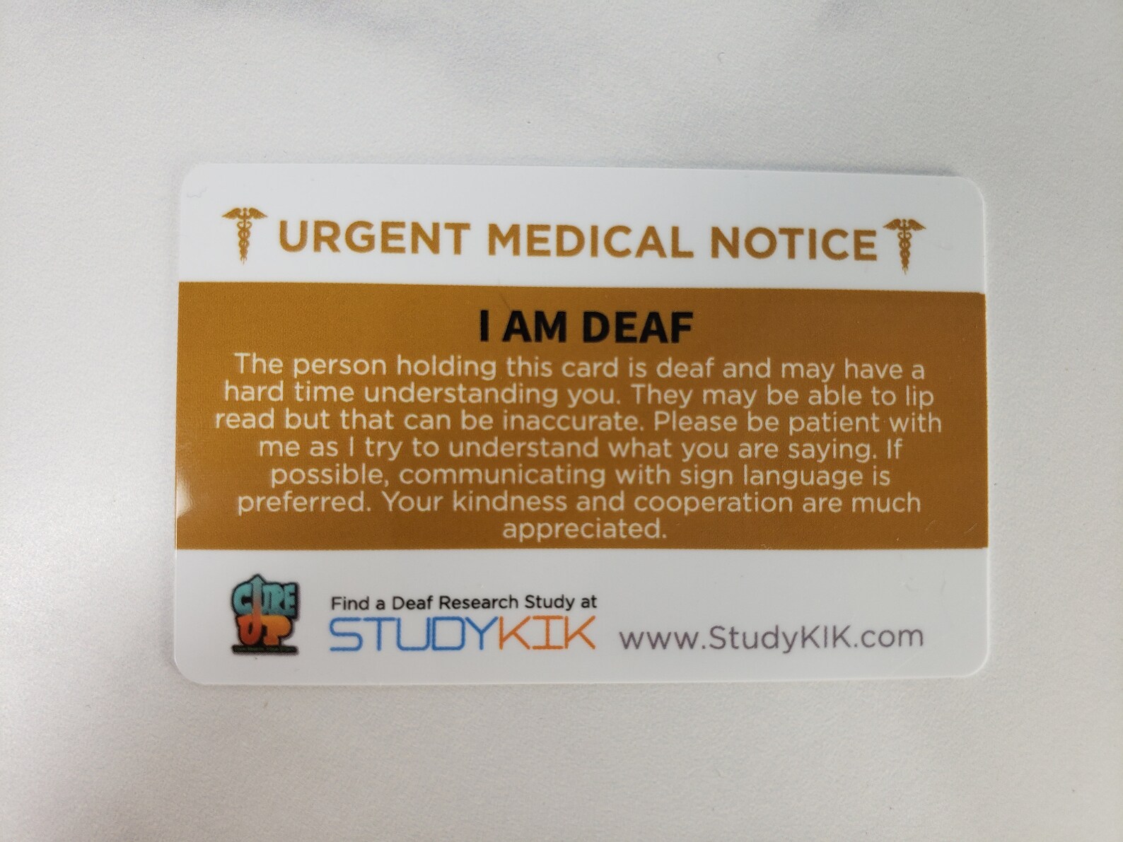 Deaf Card Multiple Sclerosis Emergency Card Deaf Medical - Etsy