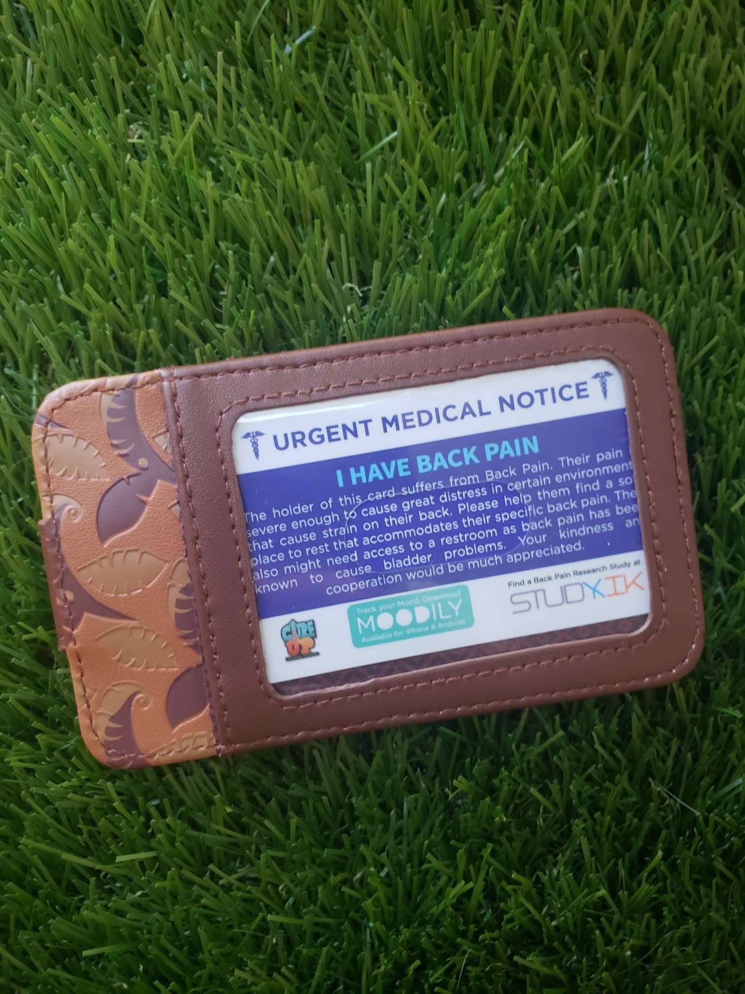 Back Pain Card Back Pain Emergency Card Back Pain Medical | Etsy